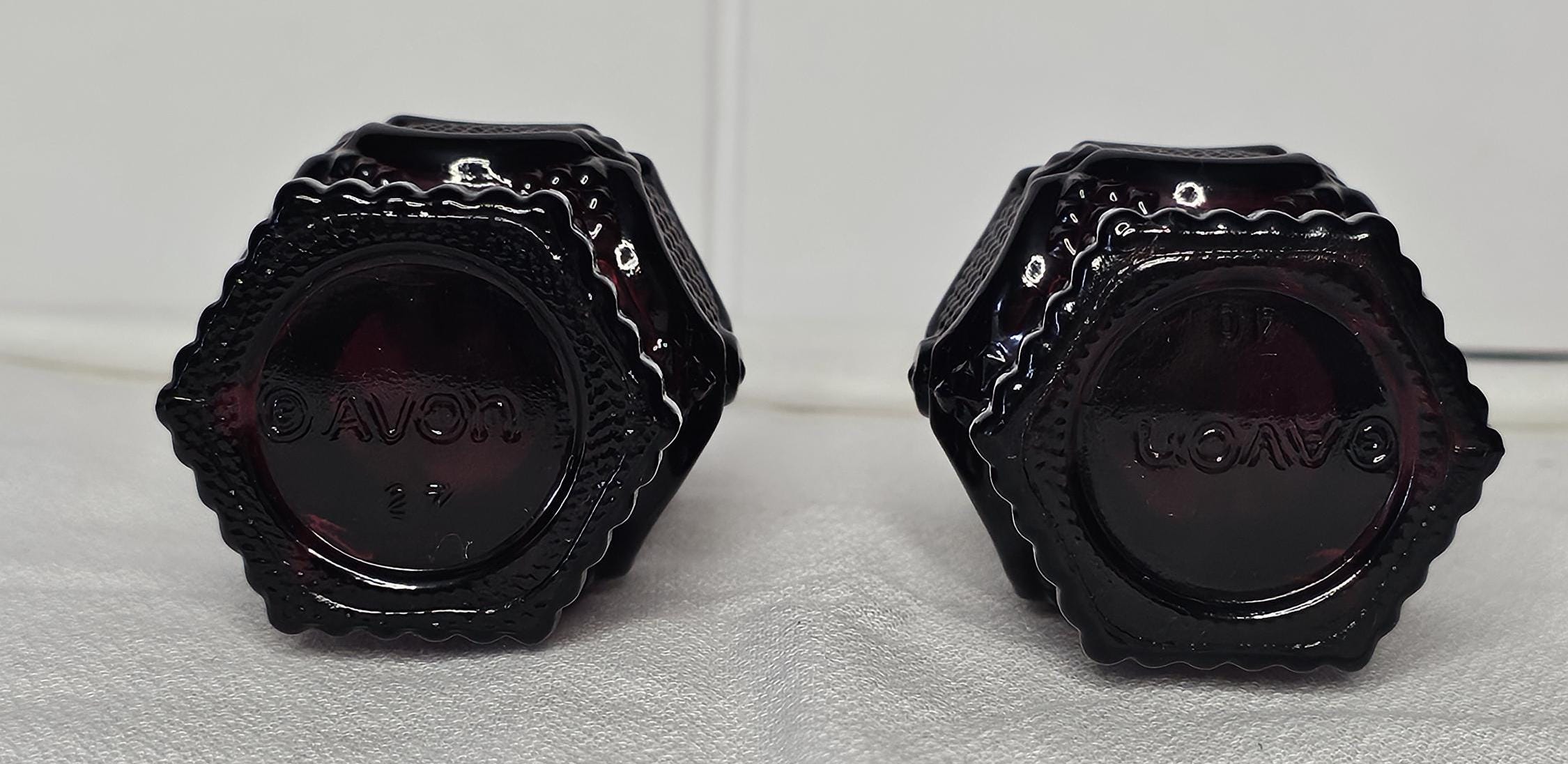 Vintage Avon 1970's Cape Cod Pattern Ruby Red Cranberry Glass, Salt and ...