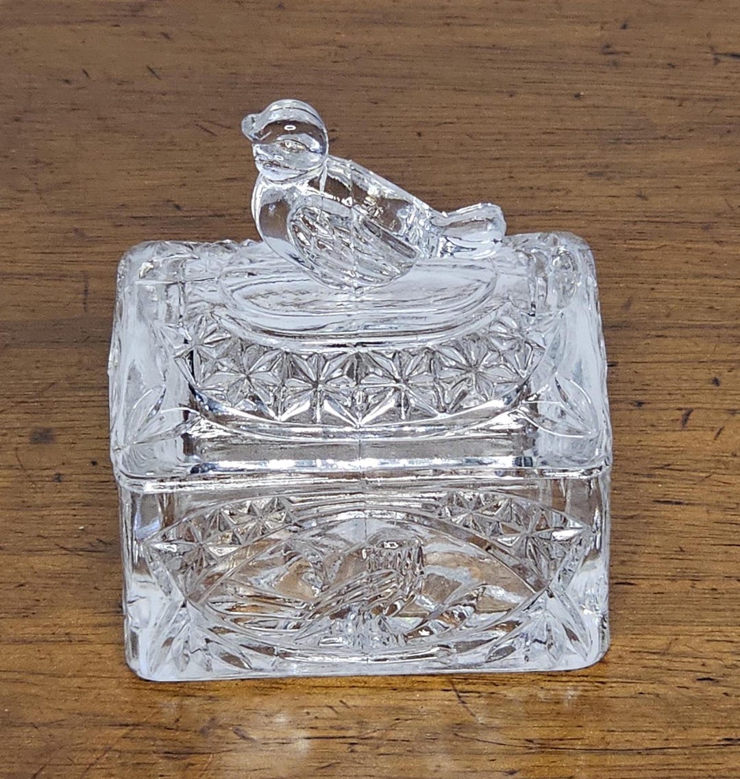 Vintage Hofbauer Bird Crystal Glass, Bird on Square Box, Byrdes ...