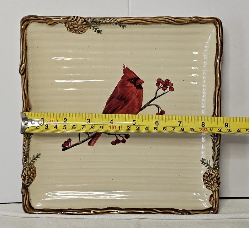 Cardinal Bird Serving Plate, Bird Display Plate, ST. Nicholas Square ...