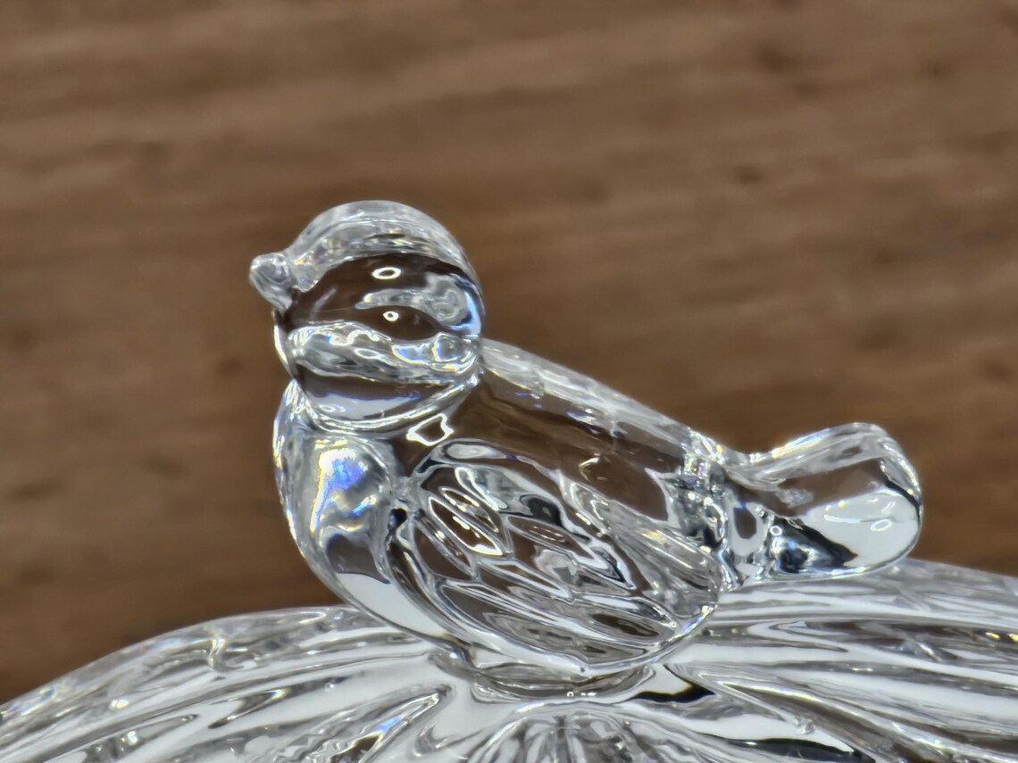 Vintage Hofbauer Bird Crystal Glass, Bird on Oval Box, Byrdes ...