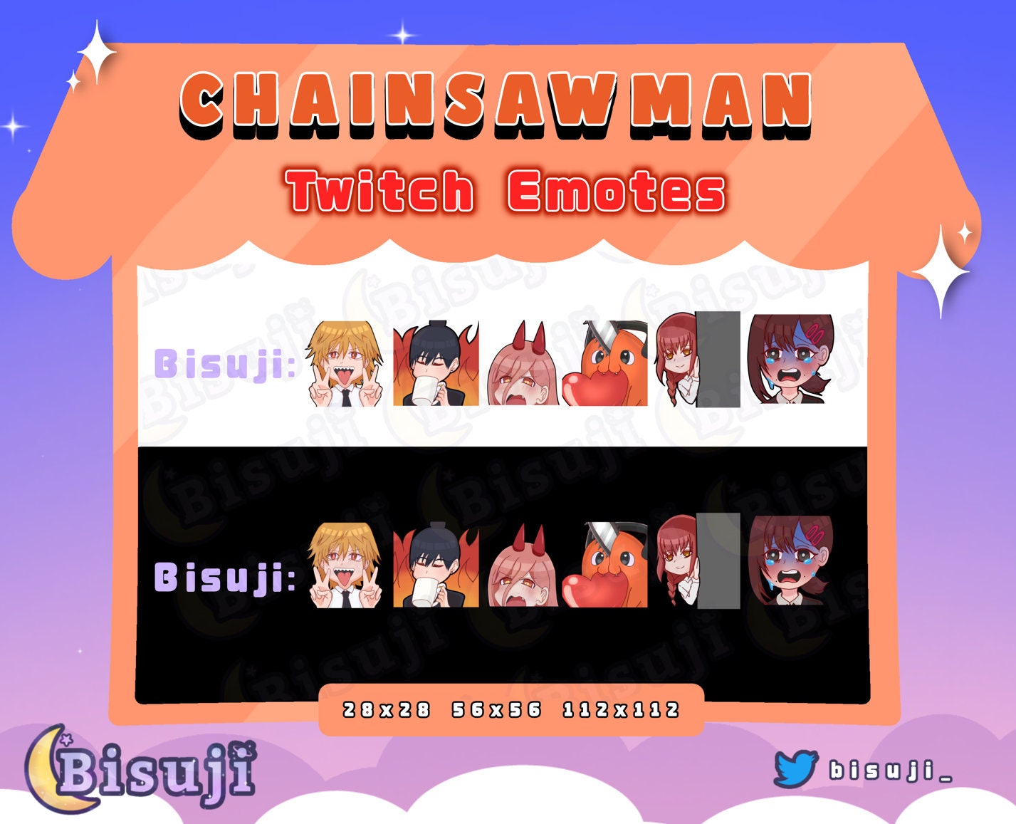 Chainsaw Man Anime Emotes / Twitch Discord Streamer Emotes - Etsy