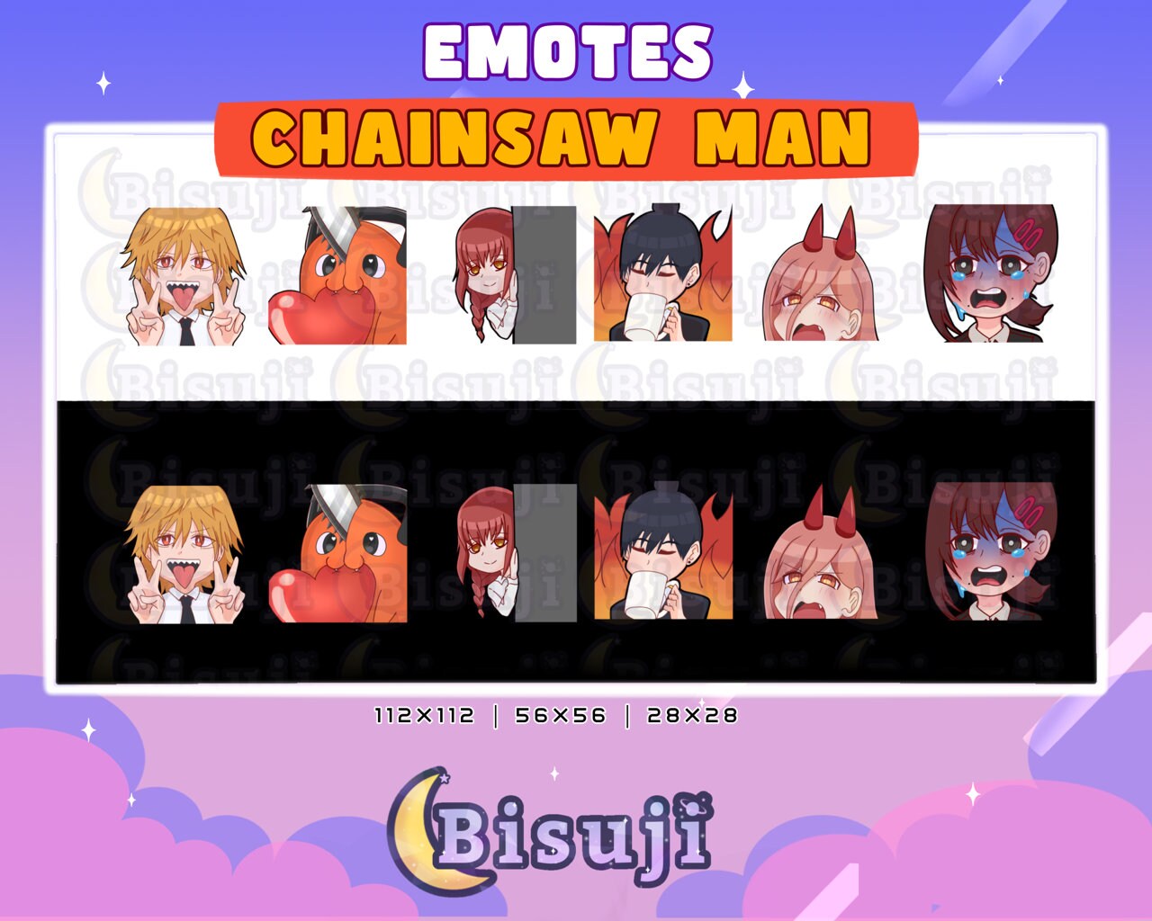 Chainsaw Man Anime Emotes / Twitch Discord Streamer Emotes - Etsy