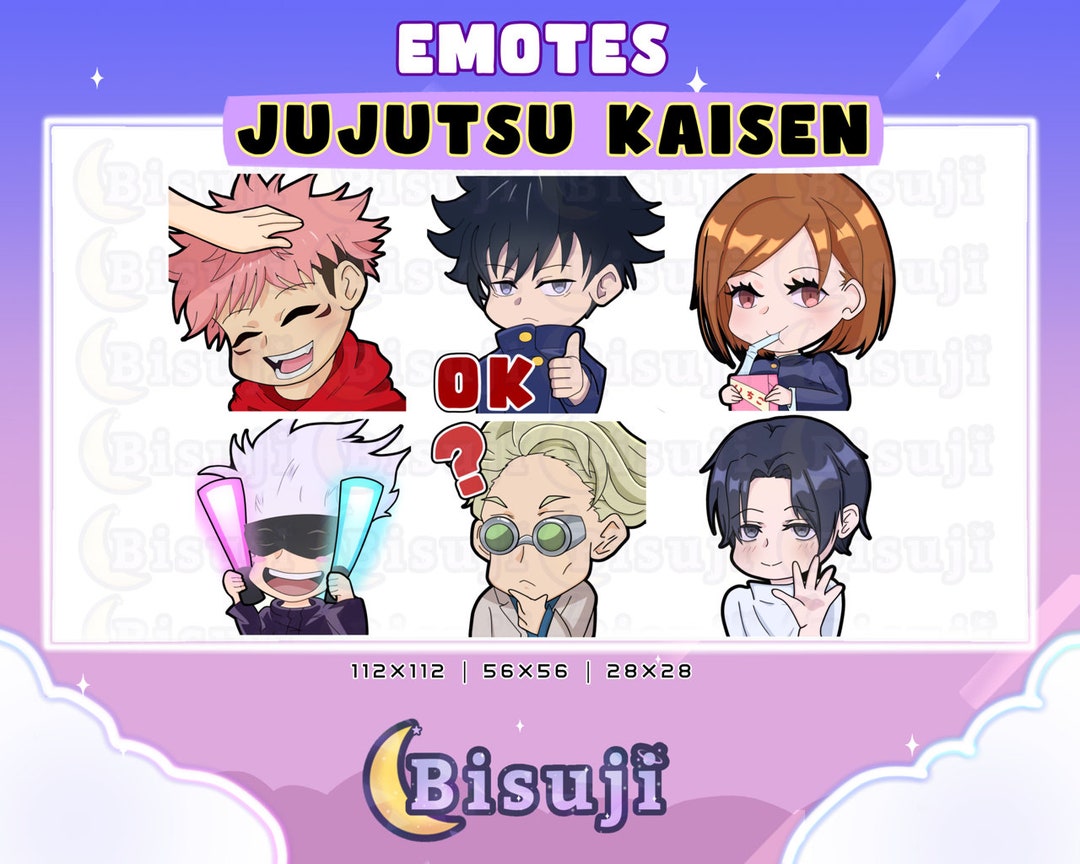 Jujutsu Kaisen Anime Emotes/ Twitch Discord Streamer Emotes - Etsy