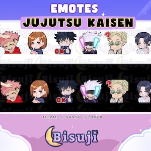 Jujutsu Kaisen Anime Emotes/ Twitch Discord Streamer Emotes - Etsy