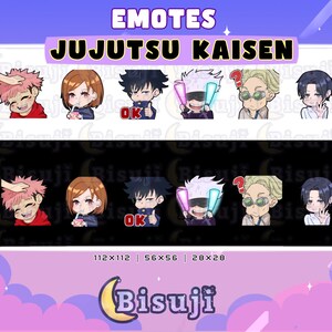 Jujutsu Kaisen Anime Emotes/ Twitch Discord Streamer Emotes - Etsy