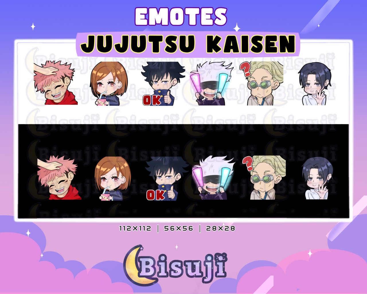 Jujutsu Kaisen Anime Emotes/ Twitch Discord Streamer Emotes - Etsy