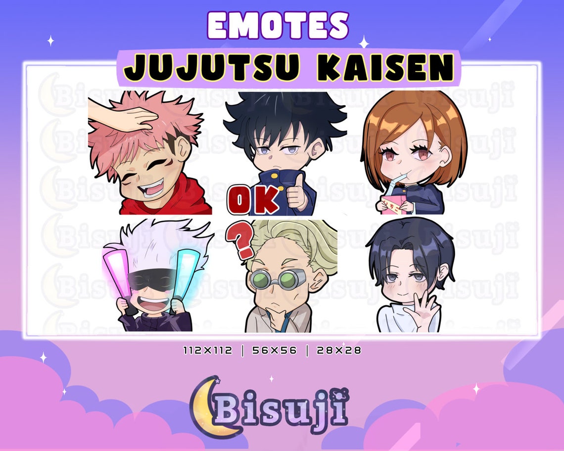 Jujutsu Kaisen Anime Emotes/ Twitch Discord Streamer Emotes - Etsy