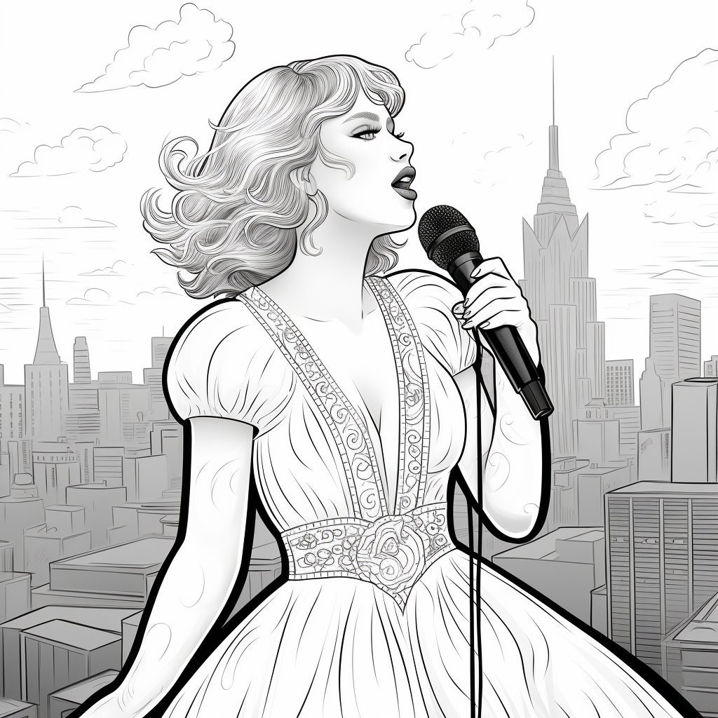 DOWNLOAD Taylor Swift Coloring Pages Book Taylor's Journey instant ...
