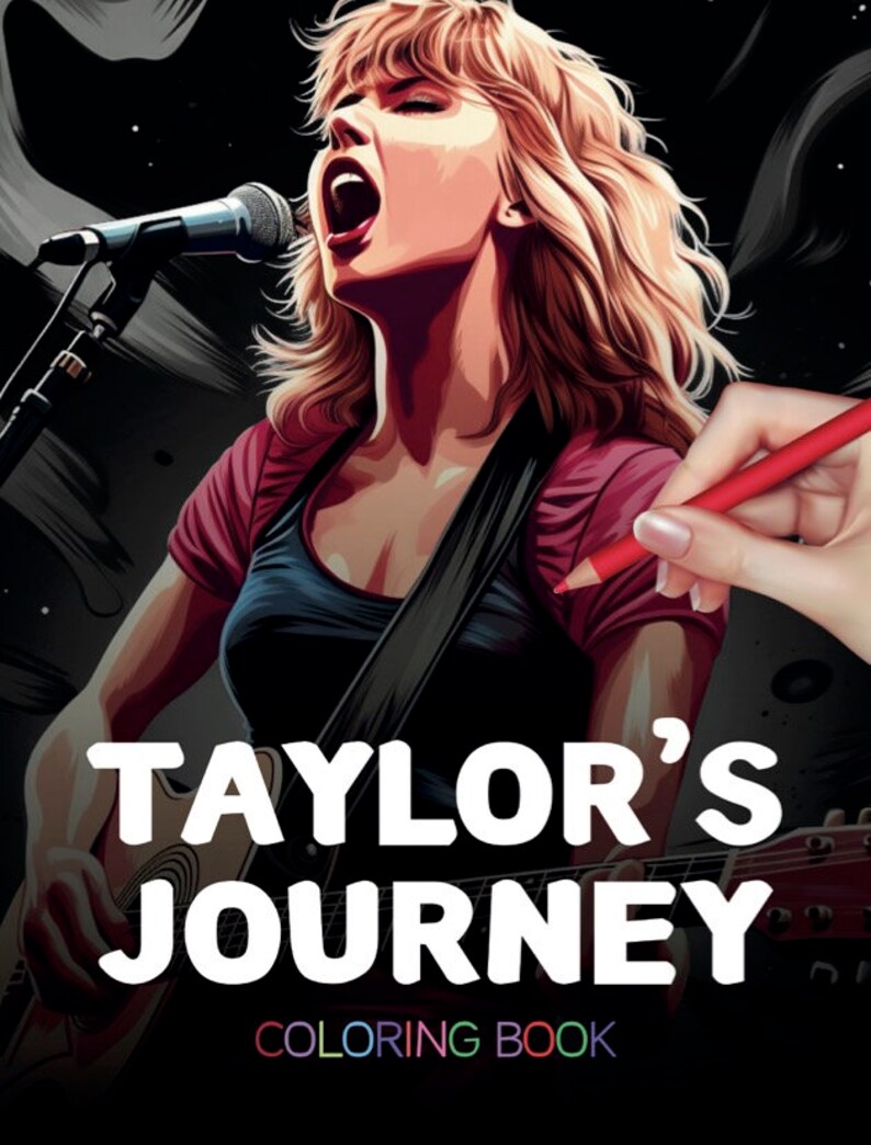 DOWNLOAD Taylor Swift Coloring Pages Book Taylor's Journey instant ...