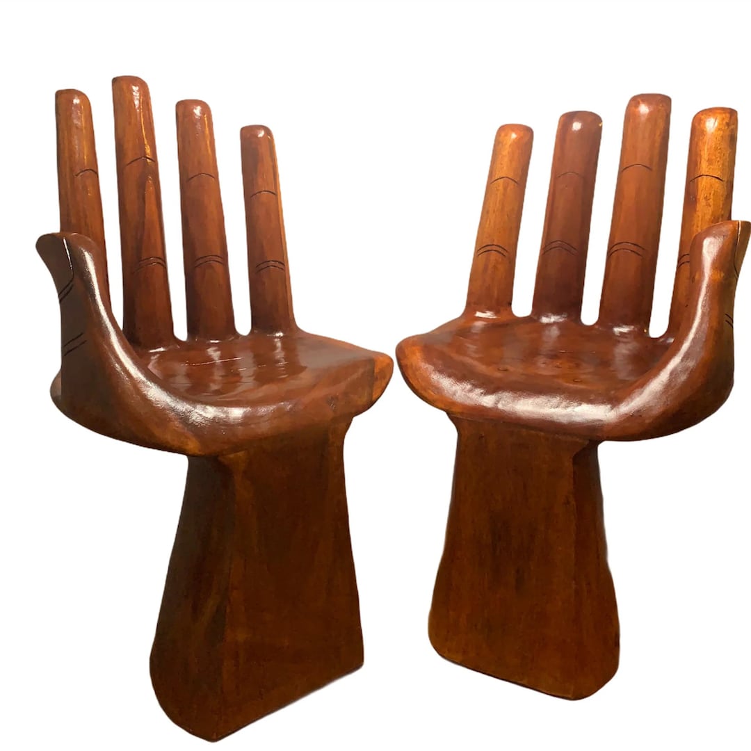 Hand-carved Wooden Hand Chair - Unique Home Decor, Artistic Furniture ...