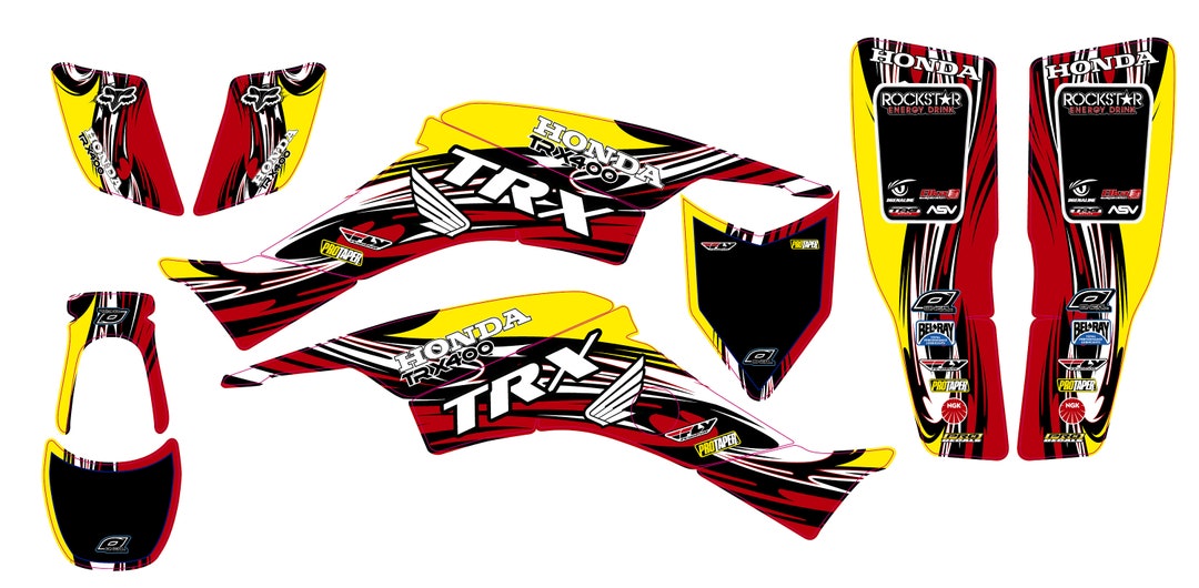 Fits Honda TRX 400 1999 to 2007 Graphic Kit Trx400ex Stickers Decal Kit ...