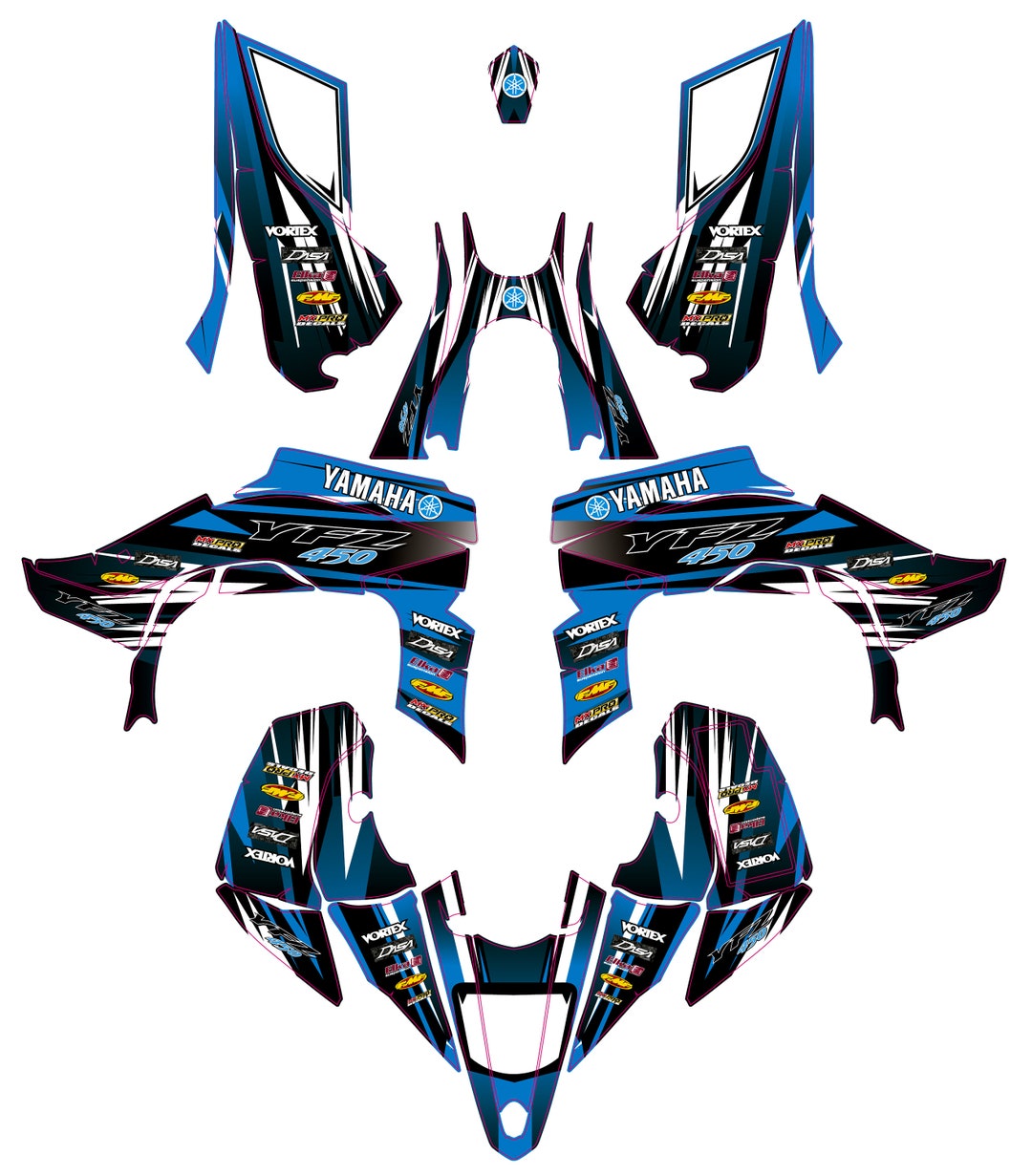 Fits Yamaha YFZ450R YFZ450X 450R SEMI CUSTOM Graphic Kit for 2014 2015 ...