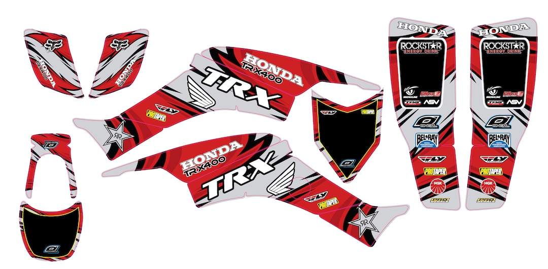 Fits Honda TRX 400 1999 to 2007 Graphic Kit Trx400ex Stickers Decal Kit ...