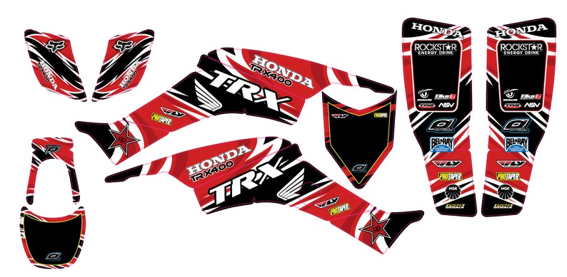 Fits Honda TRX 400 1999 to 2007 Graphic Kit Trx400ex Stickers Decal Kit ...