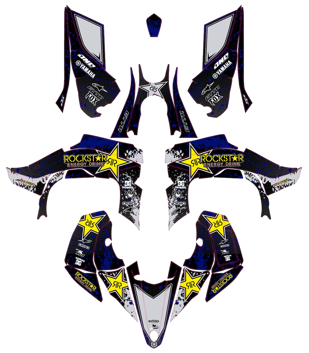 Fits Yamaha YFZ450R YFZ450X 450R SEMI CUSTOM Graphic Kit for 2014 2015 ...