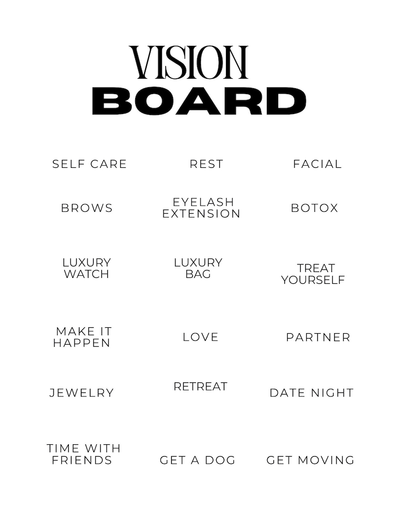 Vision Board Brainstorming - Etsy