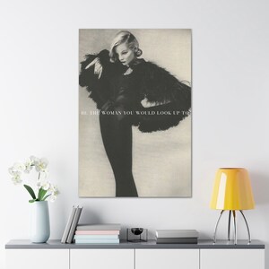 Vintage Classy Lady Art Digital Printable Wall Art Canvas, Black and ...