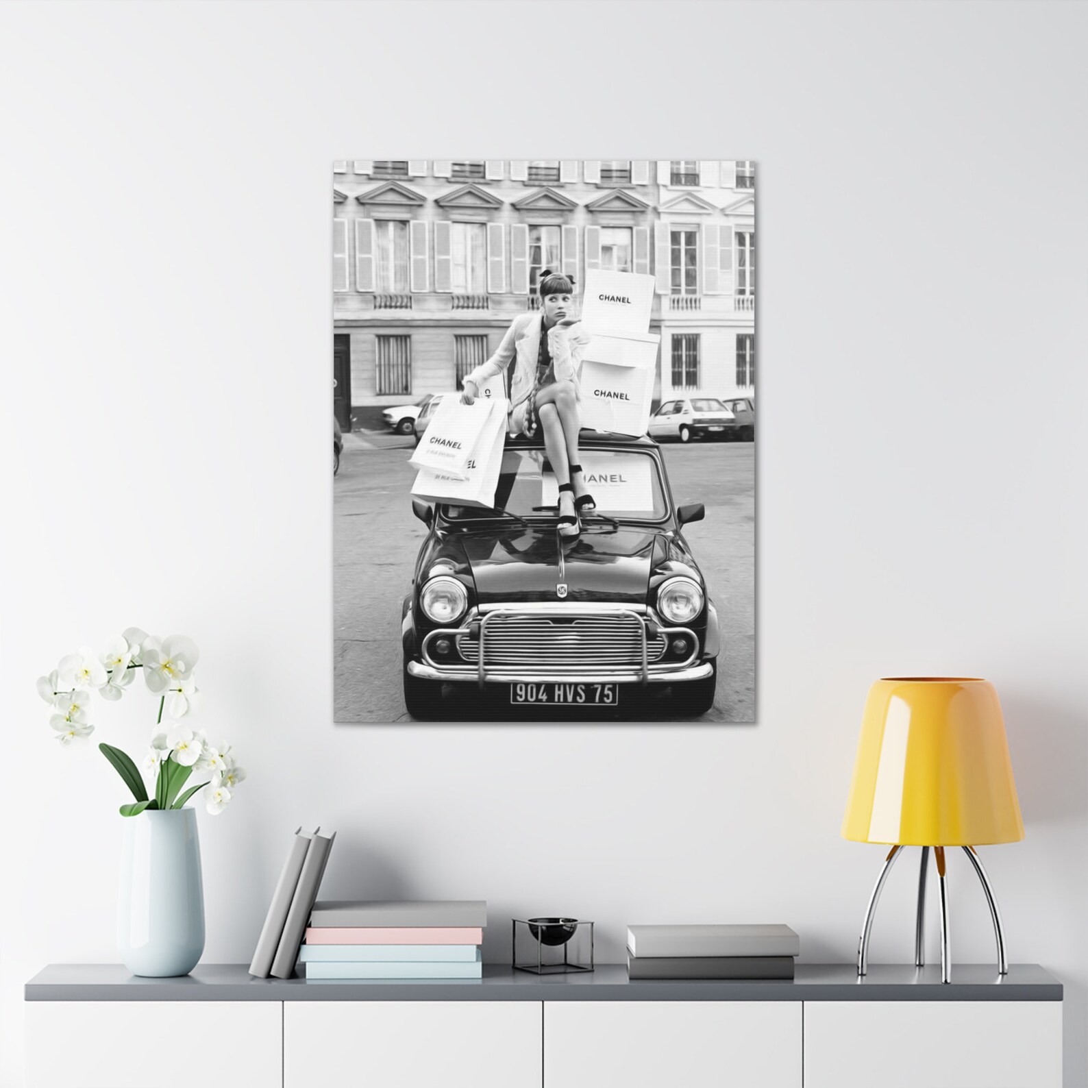 Vintage Chanel Old Money Art Canvas Gallery Wrap Black and White Art ...