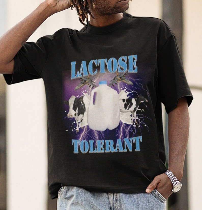 Lactose Tolerant T-shirt, Lactose Intolerant Tee, Milk Tshirt, Cow ...