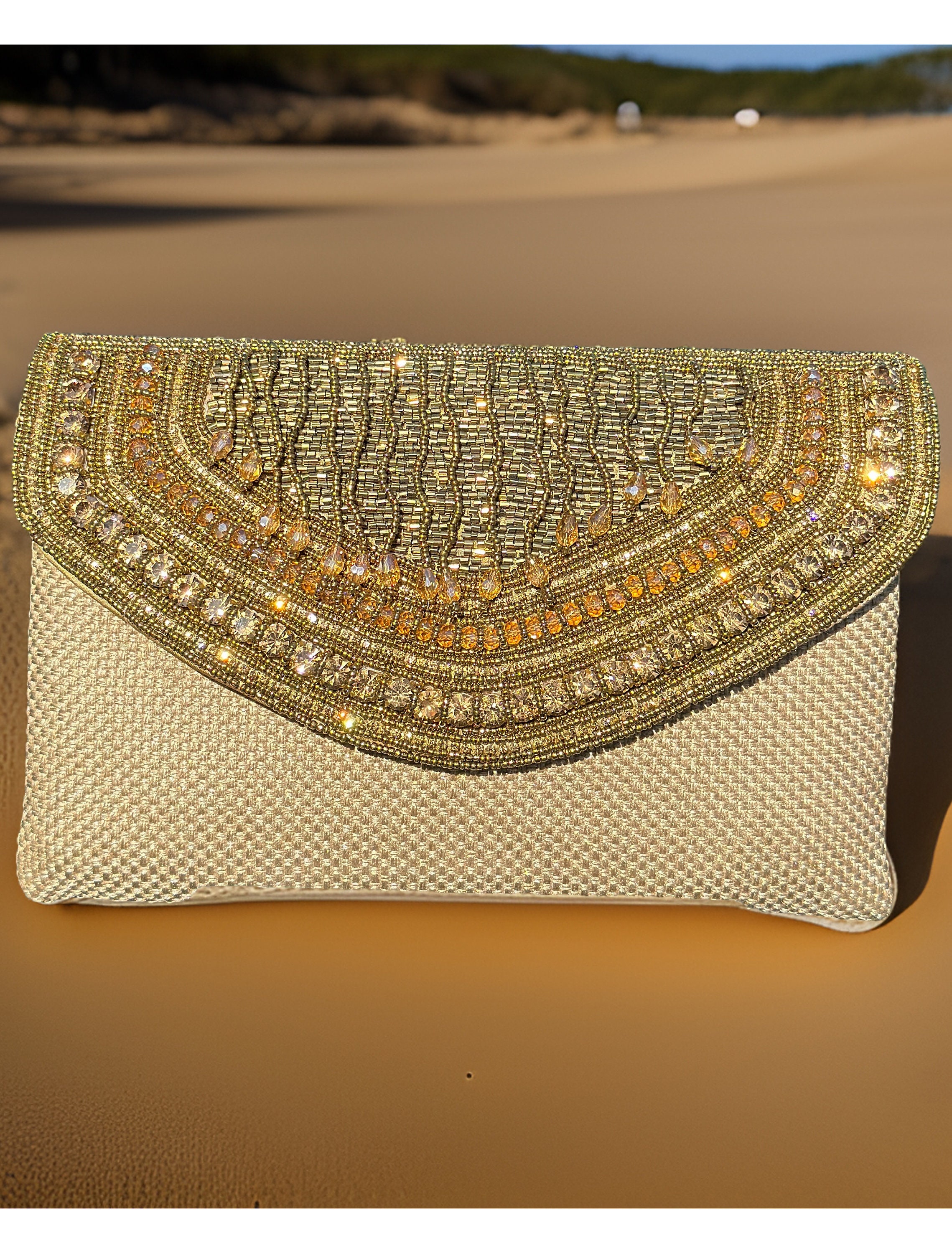 Clutch Bag Embroidered Bag Clutch Purse Envelope Style Purse Flap Over ...