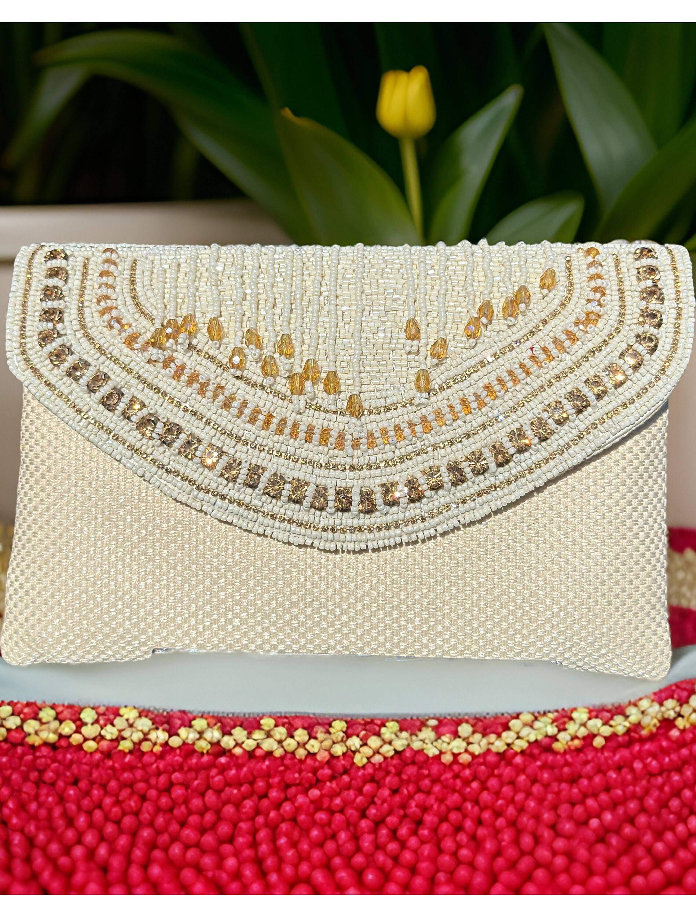 Clutch Bag Embroidered Bag Clutch Purse Envelope Style Purse Flap Over ...