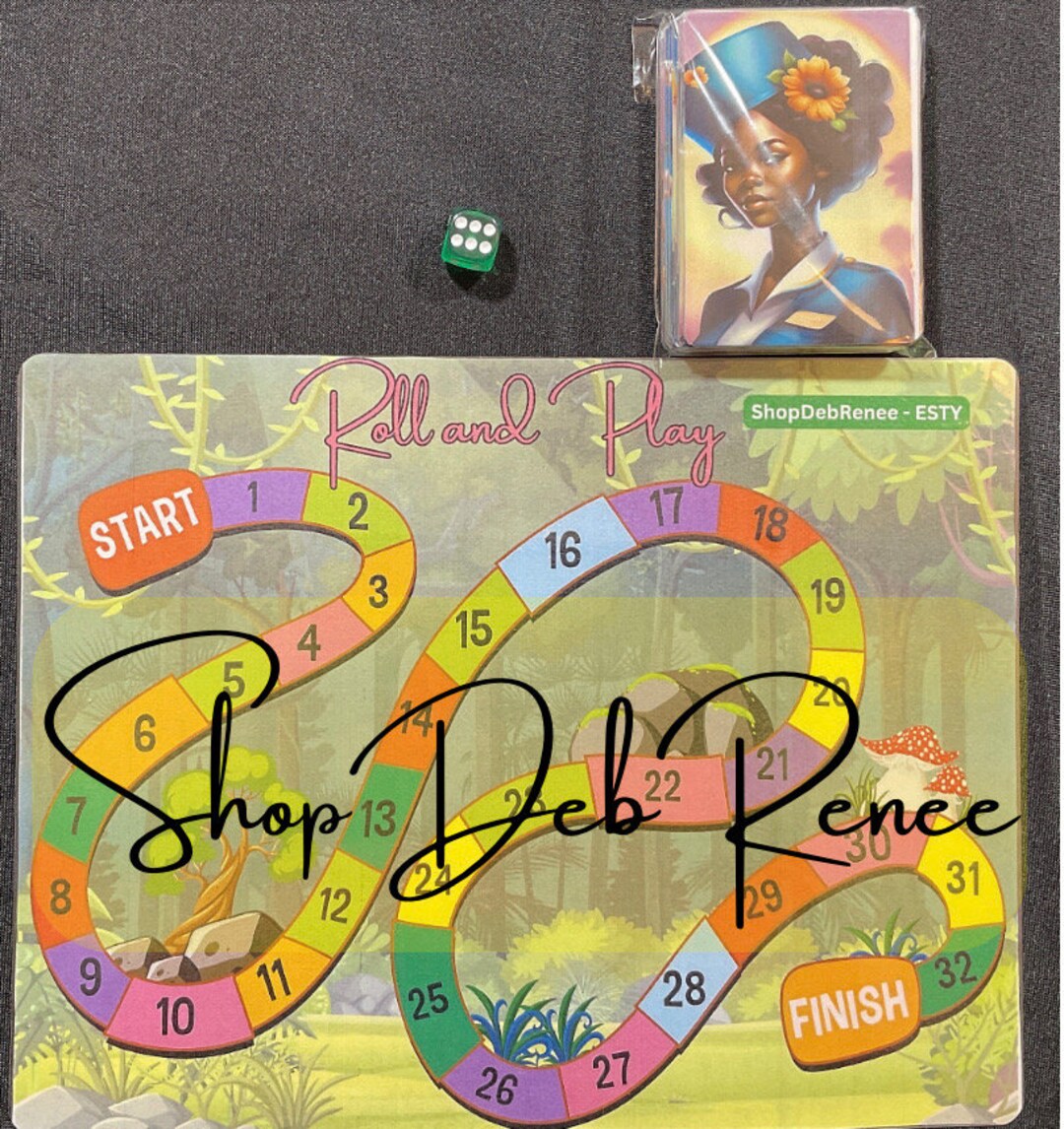 Roll & Play Board Game With Playing Cards - Etsy