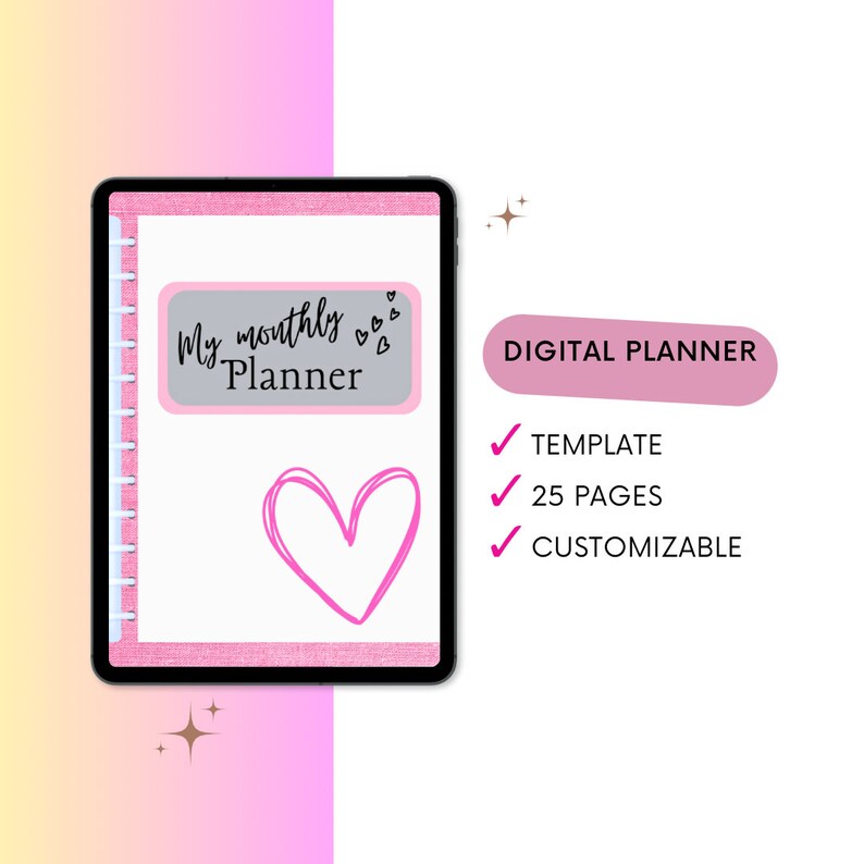 Digital Planner Pink - Etsy