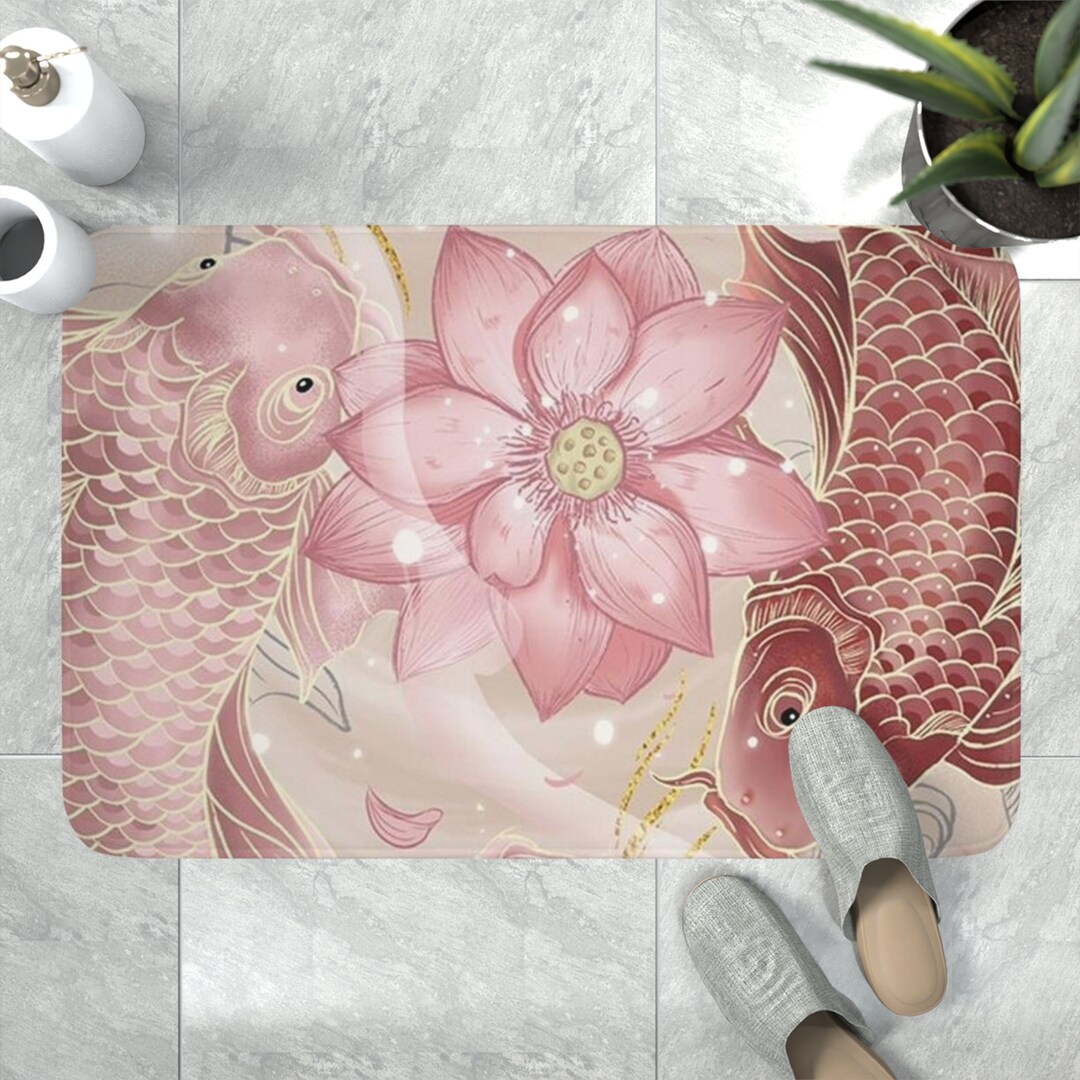 Koi Fish Memory Foam Bath Mat, Girly Gift for Her, Birthday, Valentines ...