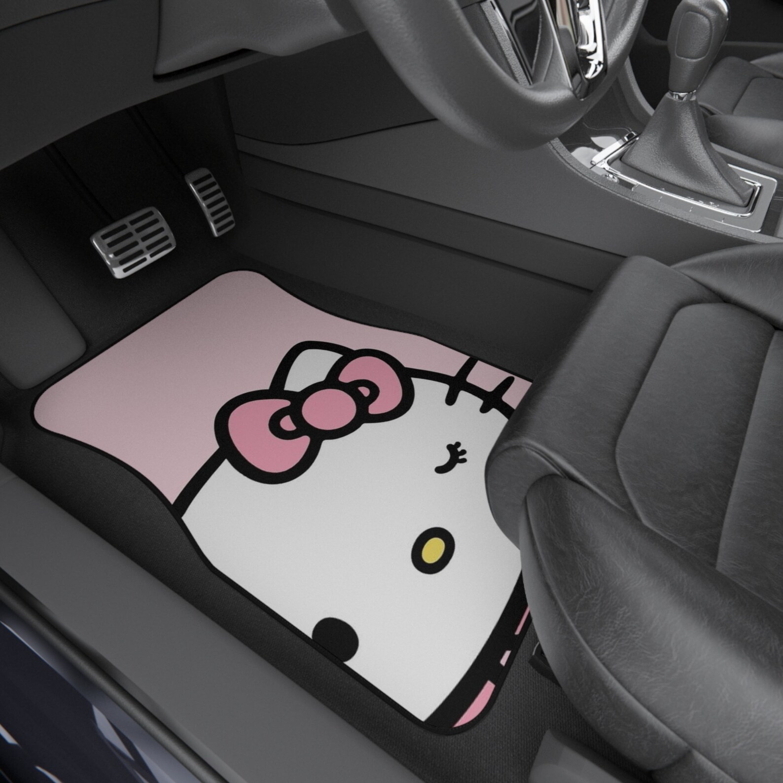 Pink Kitty Car Mats set of 4, Girly Gift for Her, Birthday, Valentines ...