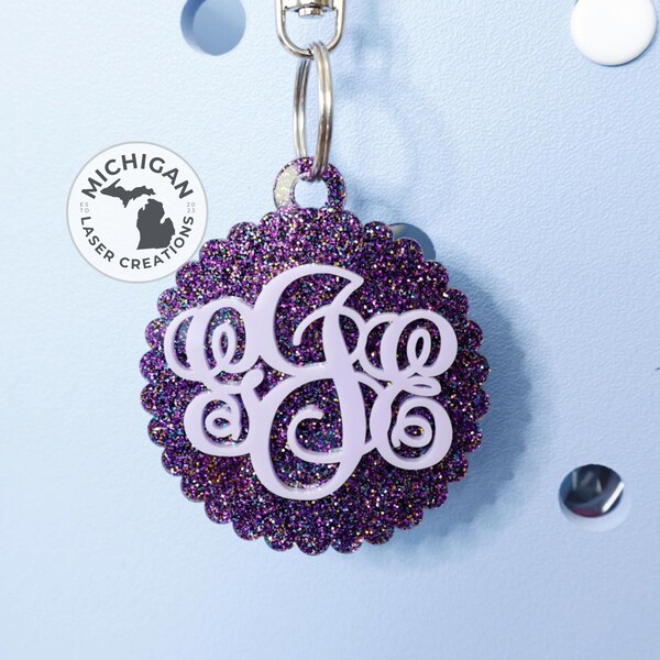 Monogram Keychain - Etsy