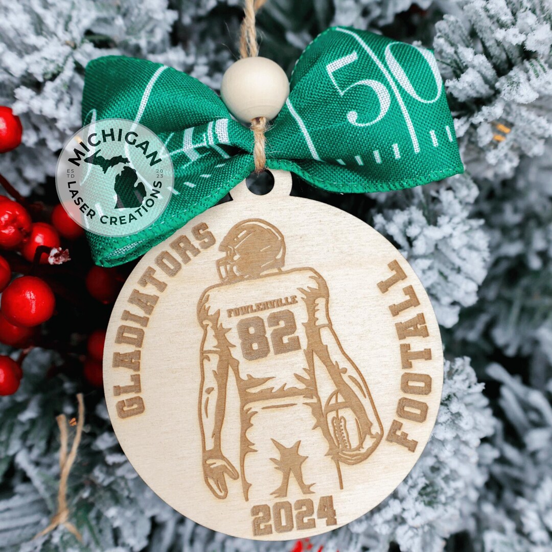 Custom Engraved Football Player Ornaments, Football Player Ornament ...