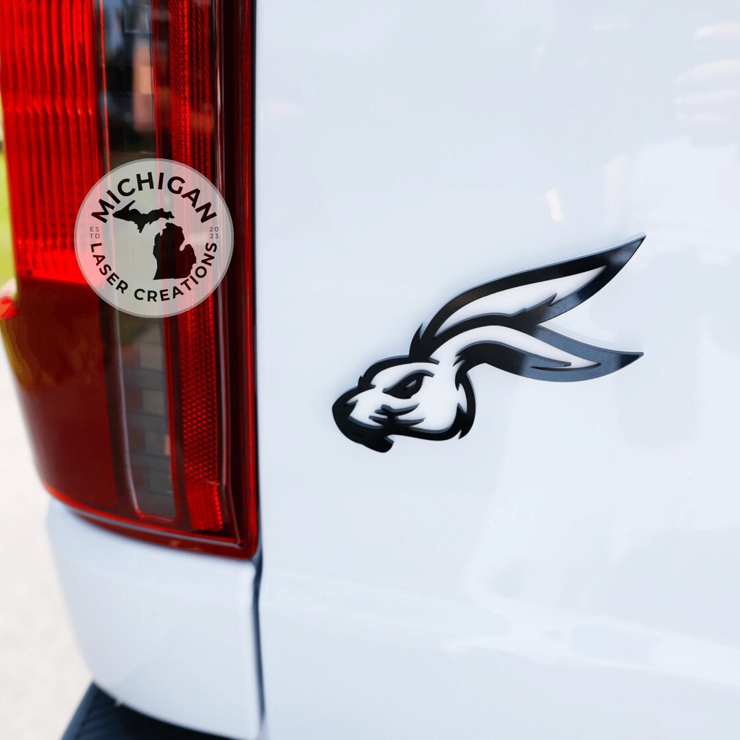 Custom Car Emblem, Rabbit 2-pack, Truck Emblem, Custom Car Badges ...