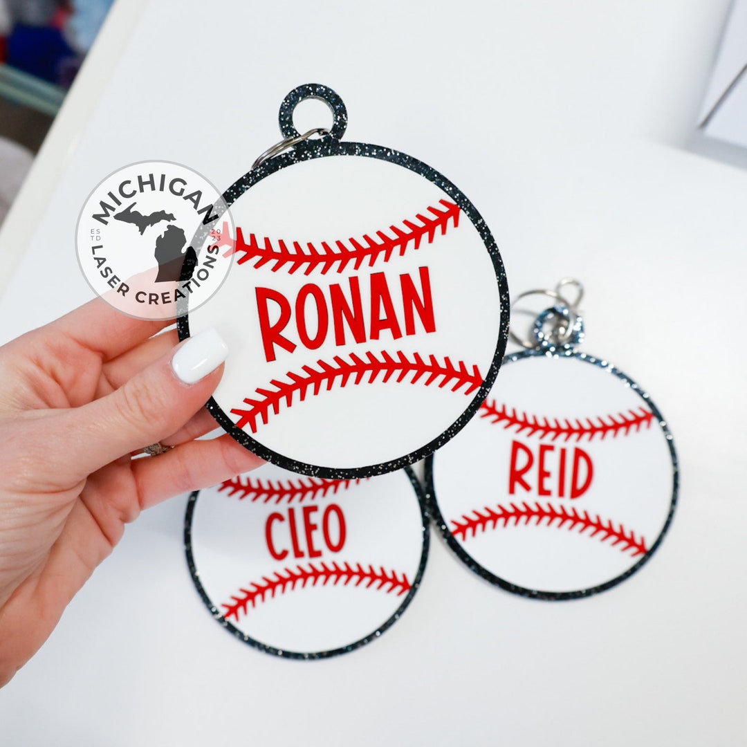 Personalized Baseball Keychain Baseball Gifts Backpack Keychain ...