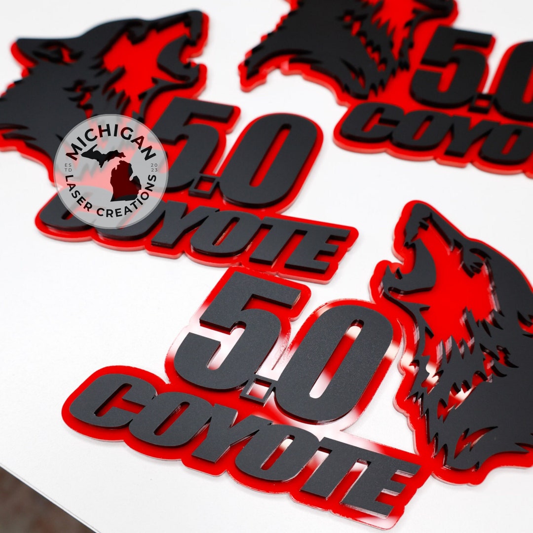 Custom Car Emblem, Coyote 3-pack, Truck Emblem, Custom Car Badges ...