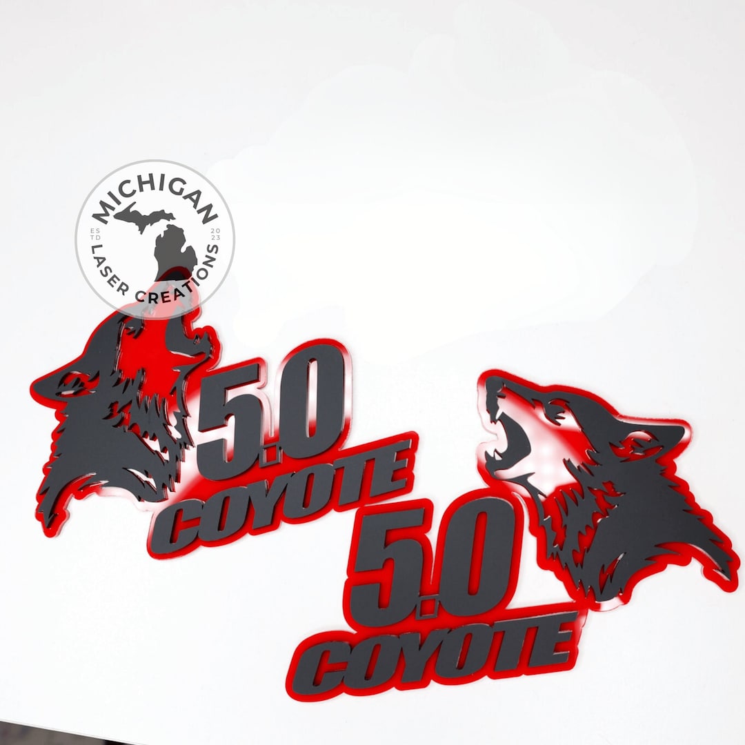 Custom Car Emblem, Coyote 2-pack, Truck Emblem, Custom Car Badges ...