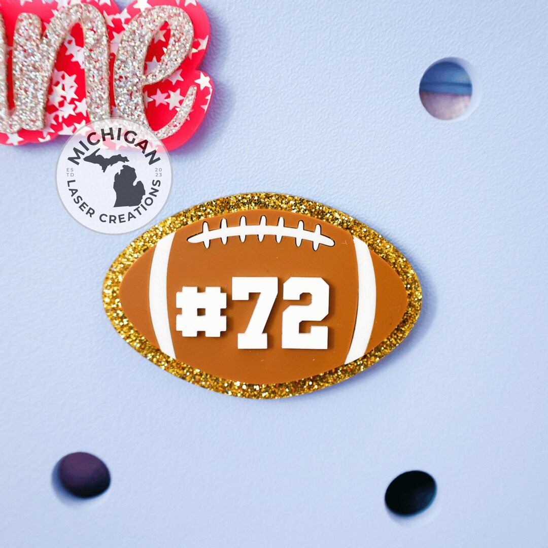 Football Number Bogg Bag Tag, Bogg Bag Name Tag, Bogg Bag Pop In, Bogg ...