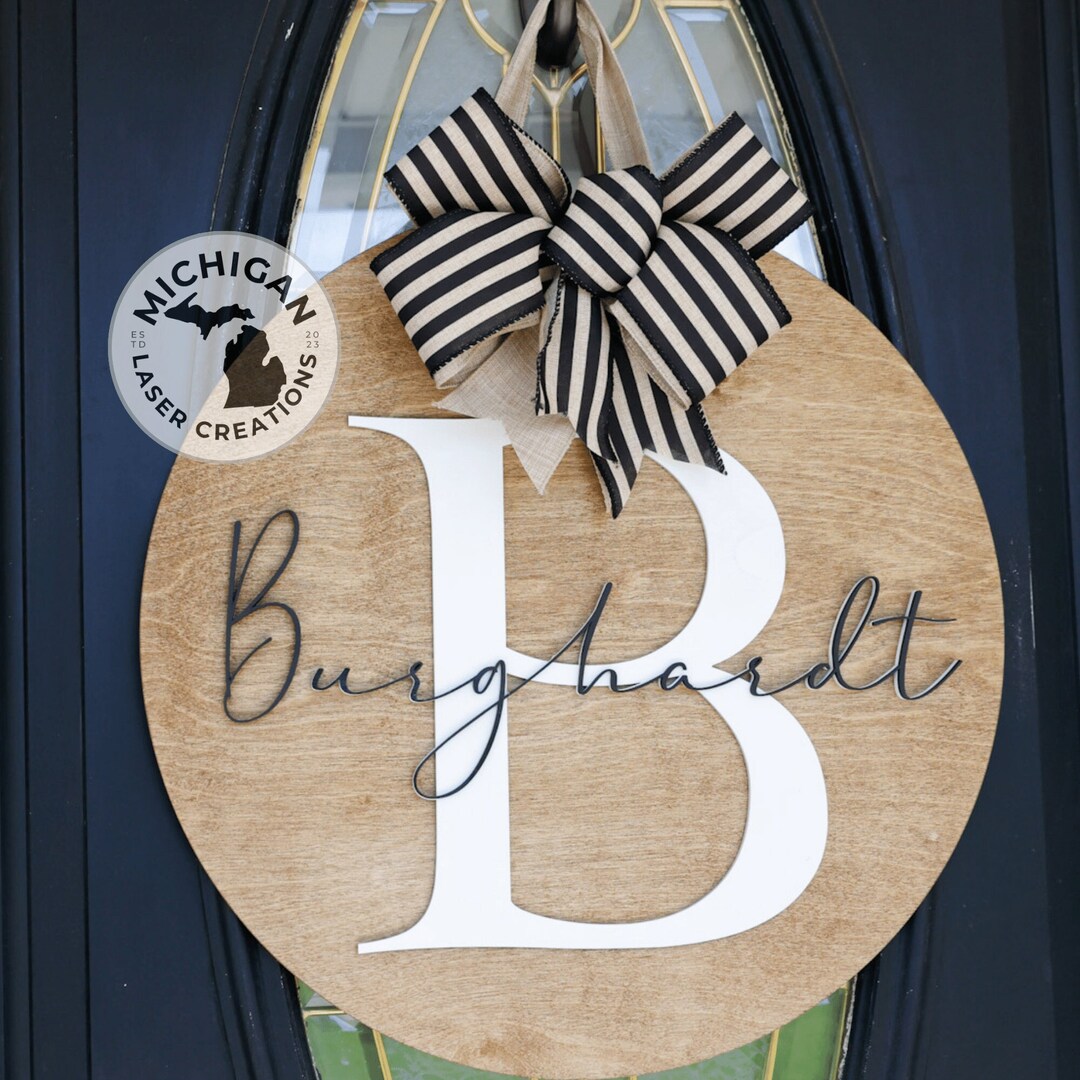 Front Door Sign, Custom Door Sign, Housewarming Gift, Last Name Sign ...