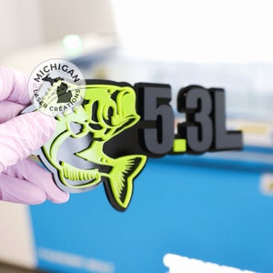 Bass Fish Custom Car Emblem, Truck Emblem, Custom Car Badges, Fender ...