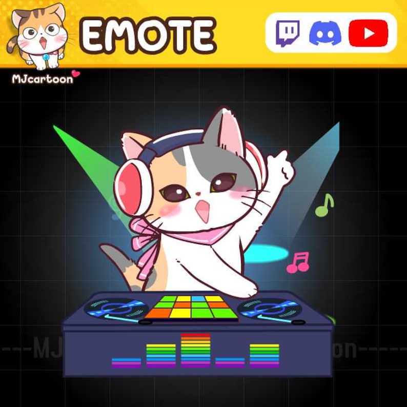 Animated Twitch Emote, DJ Emote, Cat Emote, Cute Emote, Funny Emote ...