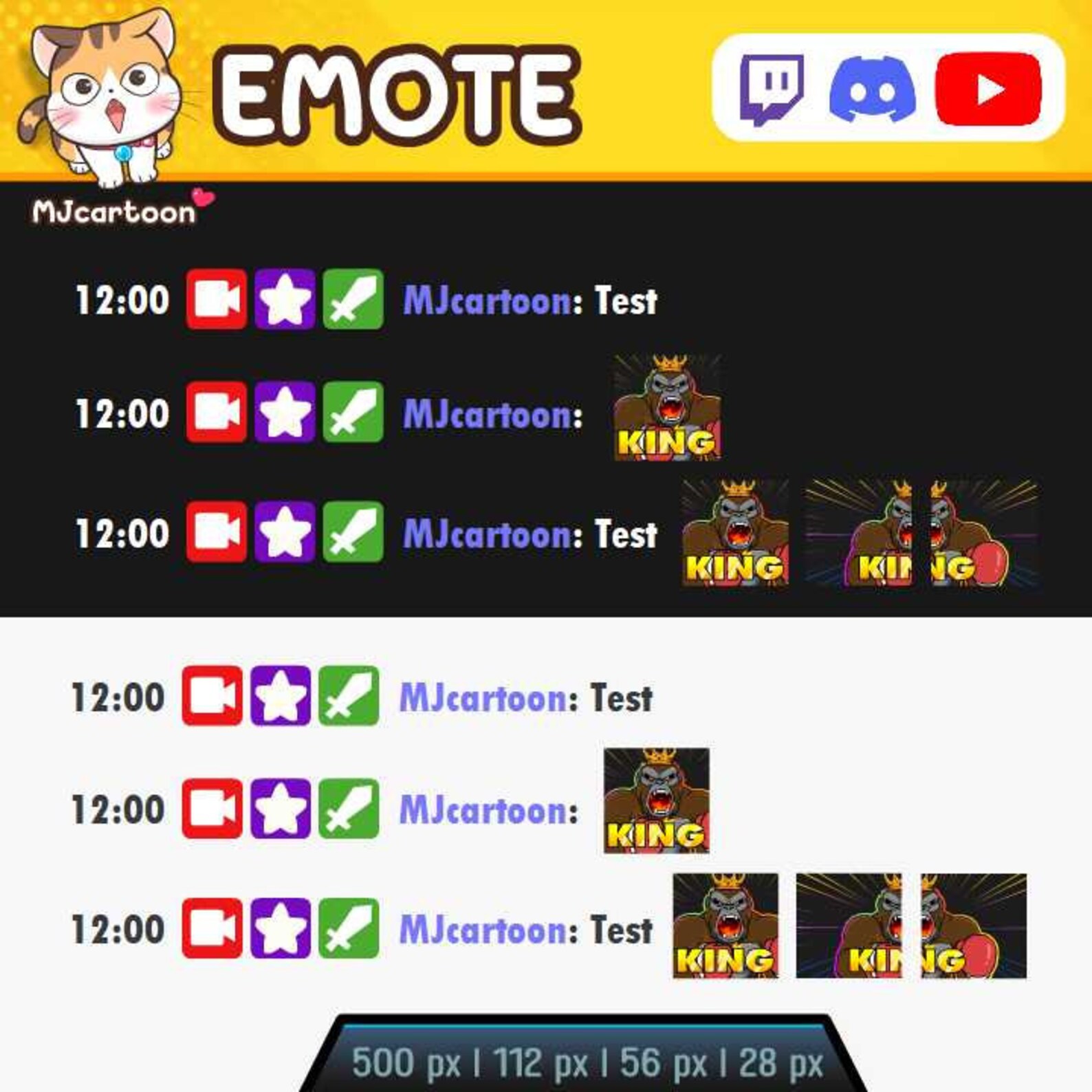 Animated Twitch | Discord Emote,king Gorilla Roar |GIF| for Streamers ...