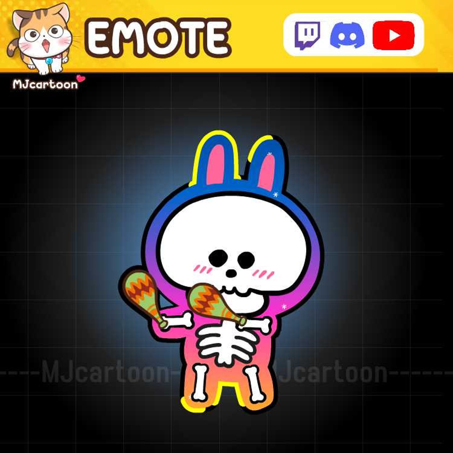 Animated Twitch | Discord Emote, Cute Skeleton Dance,|png| for ...
