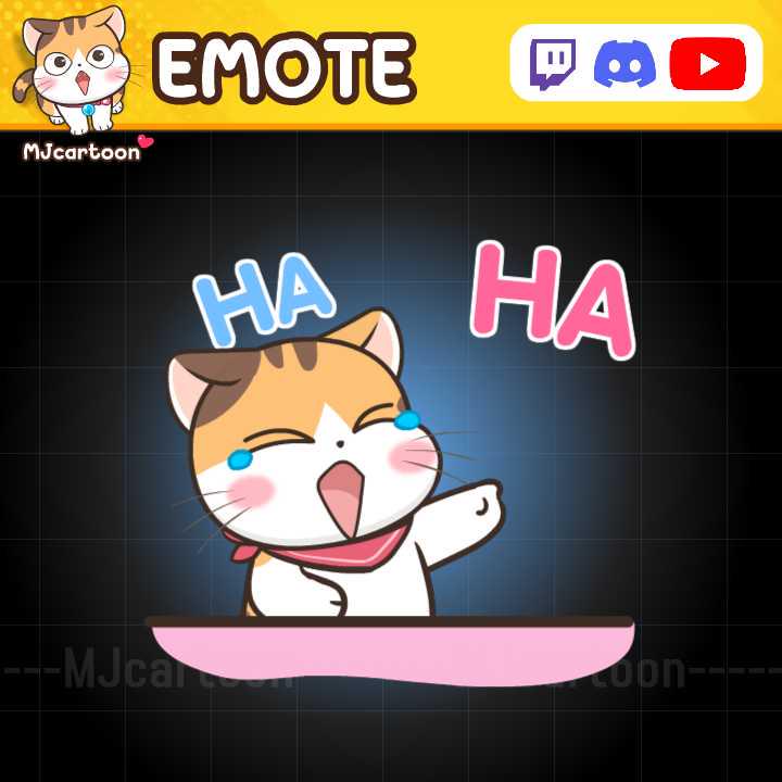 Animated Twitch Emote, Hahaha Emote, Cat Emote, Laugh Emote, Funny ...
