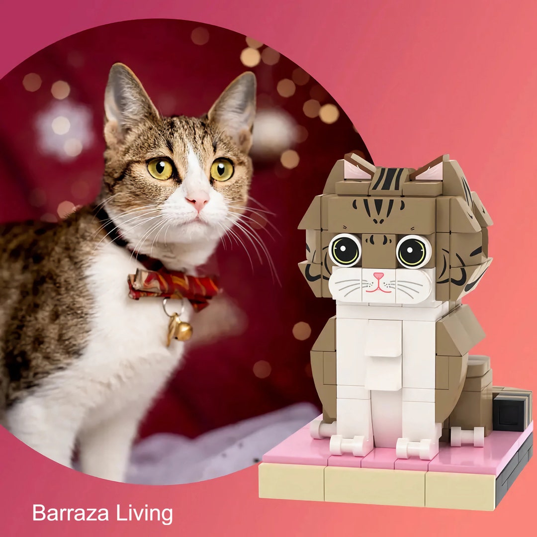 Cat Brick Sets, Custom Cat Brick Figure, Cat Mini Figure Small Particle ...