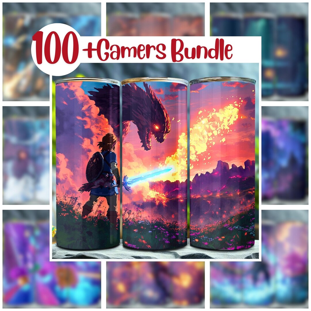 100 Gamers Tumbler Sublimation Design Bundle Digital Download for ...