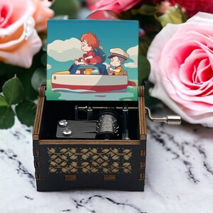 Ponyo on the Cliff Music Box, Handcrafted Engraved Collectible Ponyo ...