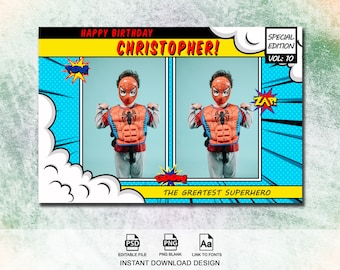 Superhero Party Photo Booth Template, Comic Book Party Photo Booth ...