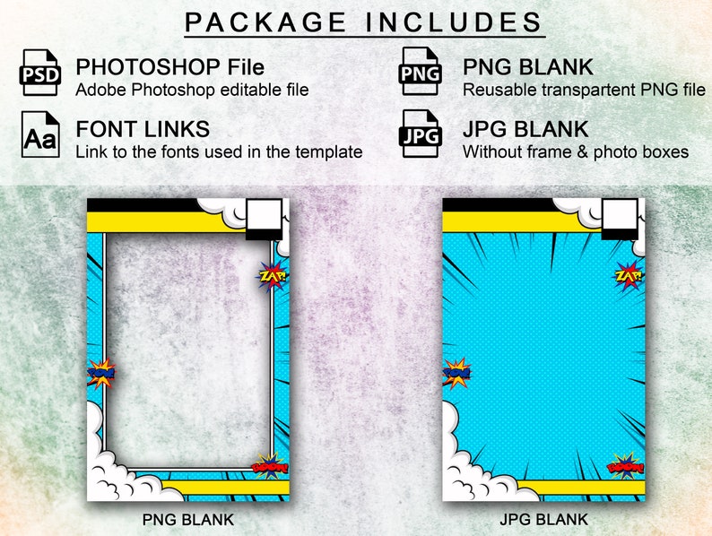 Superhero Party Photo Booth Template, Comic Book Party Photo Booth ...