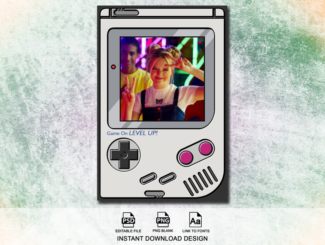 Arcade Party Photo Booth Template, Game Boy Video Game Party Photo ...