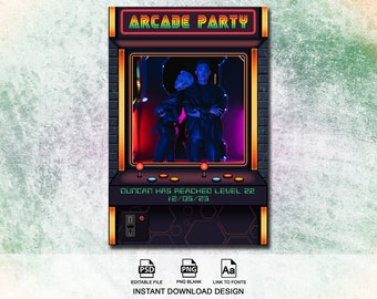 Arcade Party Photo Booth Template, Game Boy Video Game Party Photo ...
