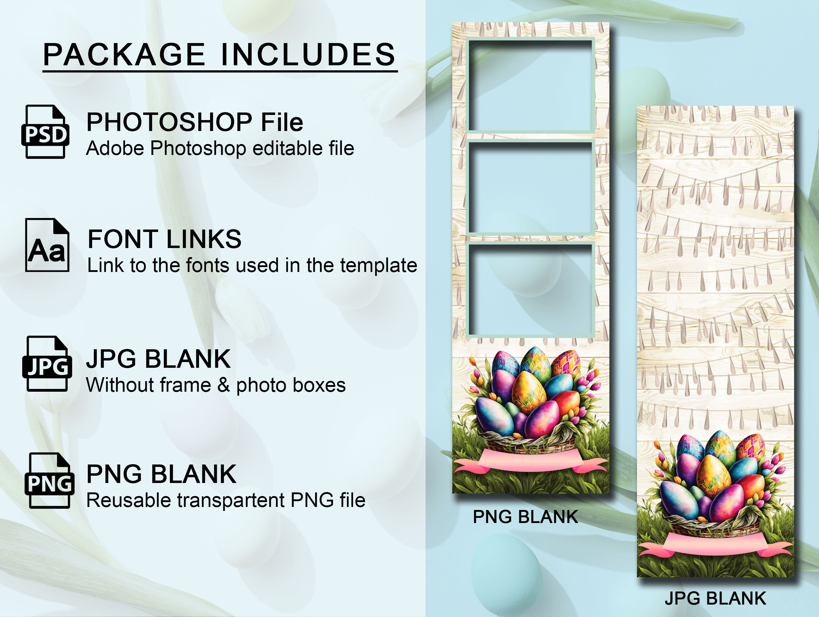 Easter Photo Booth Template, Rustic Photo Booth Template, Easter Egg ...